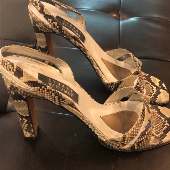 Stuart Weitzman | Shoes | Python Strappy Heels Like New | Poshmark
